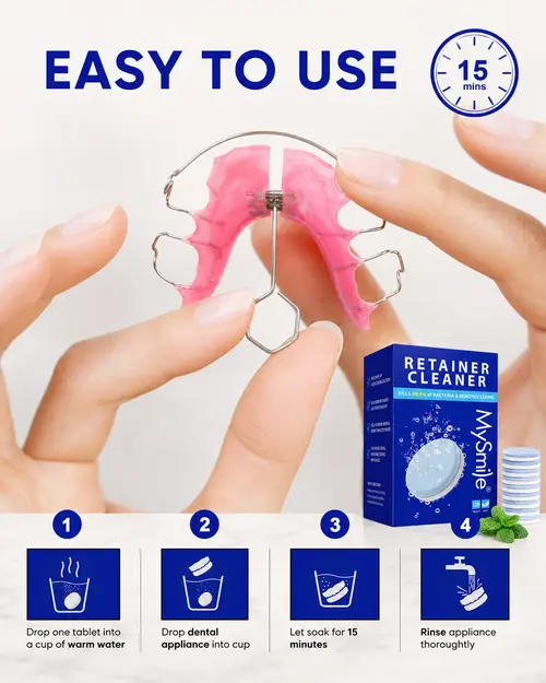 MYSMILE Retainer And Dental Appliance Cleaning Tablets