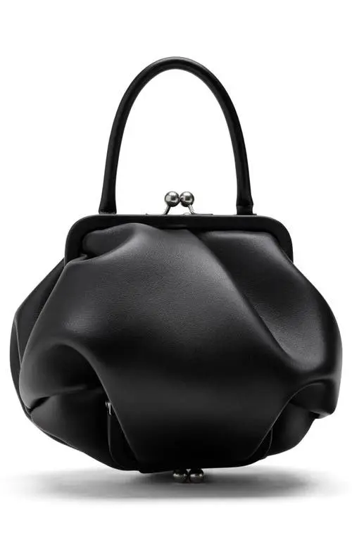 Marc Jacobs Wave Leather Kisslock Bag - Black