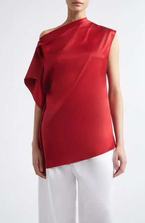 Sportmax Asymmetric Silk Satin Top