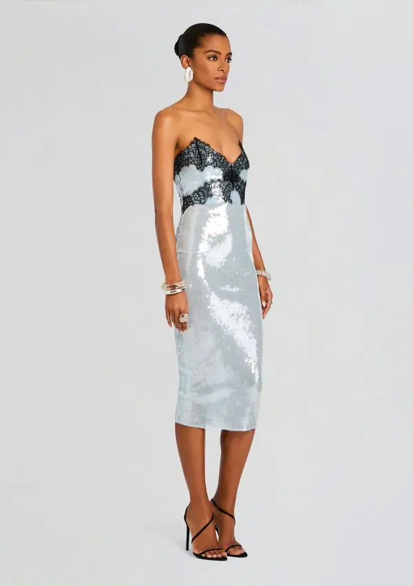 Retrofete Ellen Sequin Lace Midi Dress