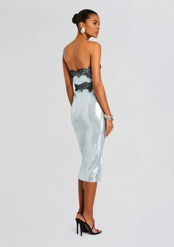 Retrofete Ellen Sequin Lace Midi Dress