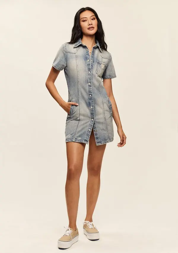 SEROYA Anne Denim Mini Dress