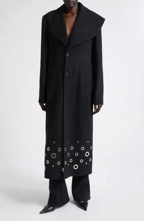 Proenza Schouler Alix Grommet Eyelet Wool Melton Coat