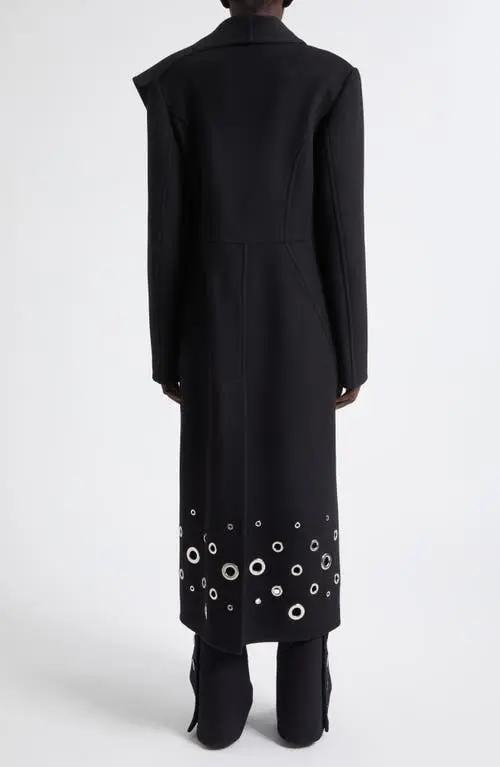 Proenza Schouler Alix Grommet Eyelet Wool Melton Coat