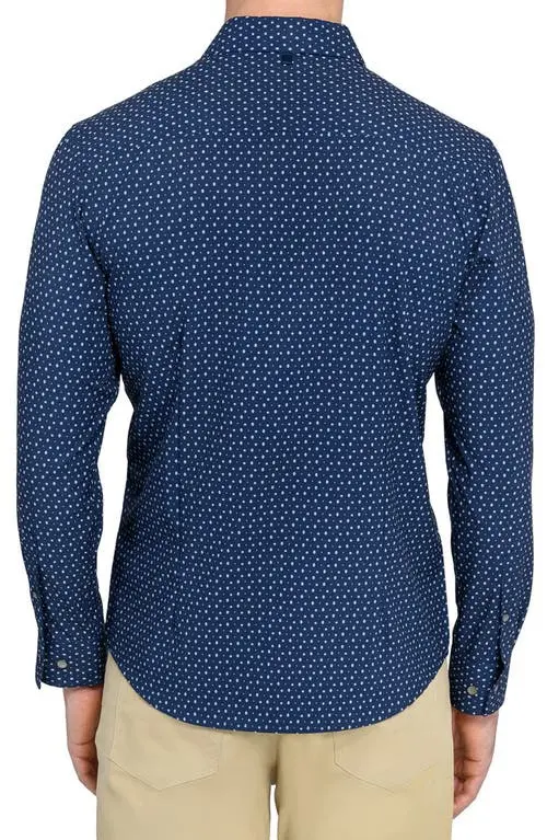 W.R.K Trim Fit Neat Performance Button-up Shirt - Navy