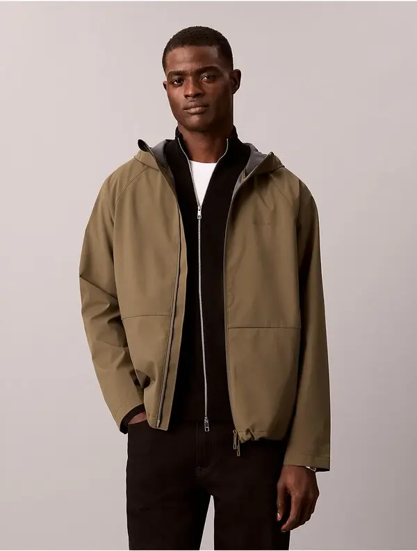 Calvin Klein Tech Shell Hooded Jacket - Olive Night
