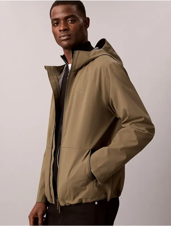 Calvin Klein Tech Shell Hooded Jacket - Olive Night