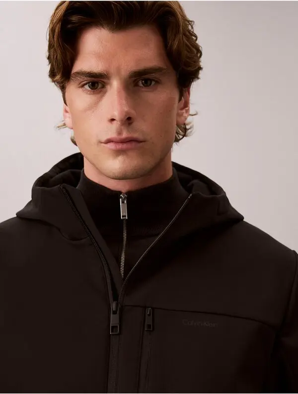 Calvin Klein Hooded Softshell Jacket - Black