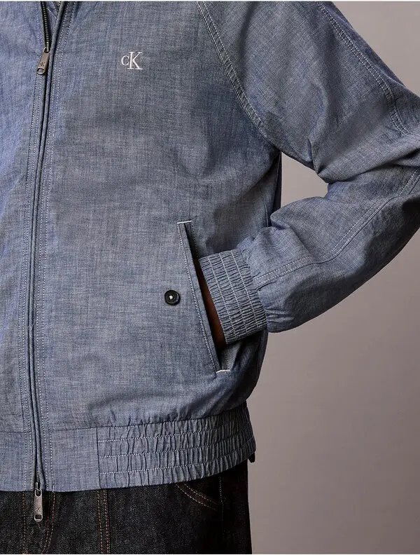 Calvin Klein Lightweight Chambray Zip-up Jacket