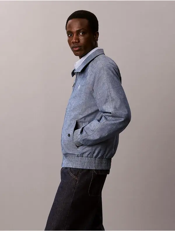 Calvin Klein Lightweight Chambray Zip-up Jacket