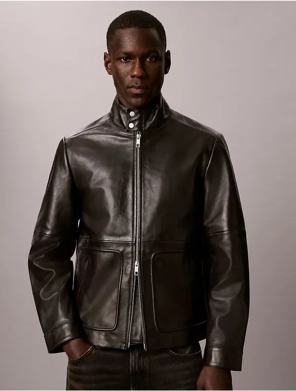 Calvin Klein Lamb Leather Zip Jacket