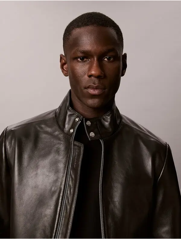 Calvin Klein Lamb Leather Zip Jacket