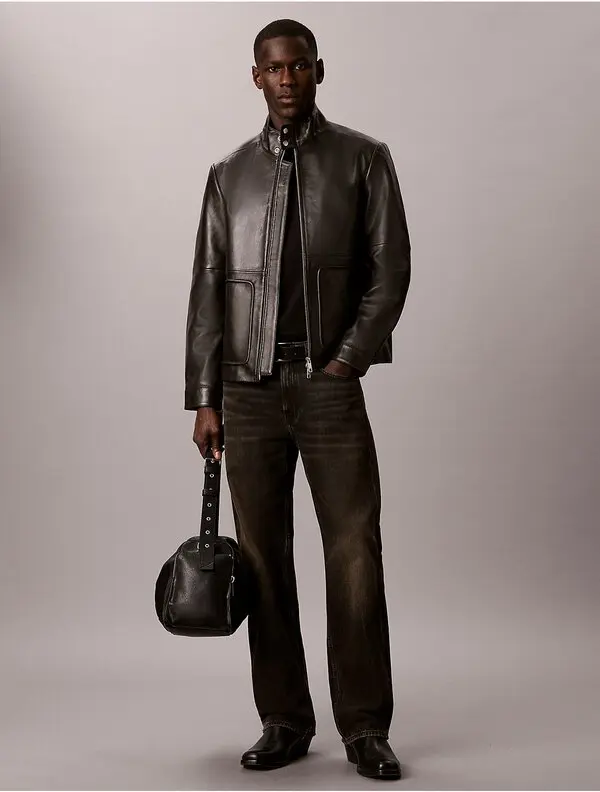 Calvin Klein Lamb Leather Zip Jacket