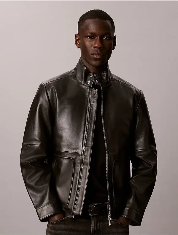 Calvin Klein Lamb Leather Zip Jacket