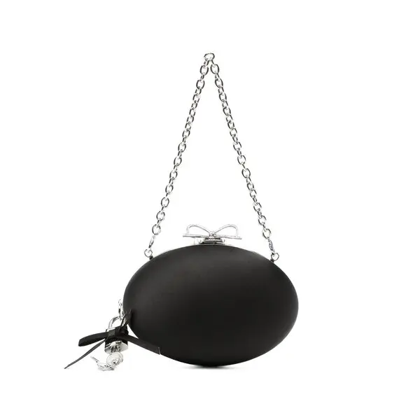 SELF-PORTRAIT Crystal-embellished Bow Clasp Clutch Bag - Black