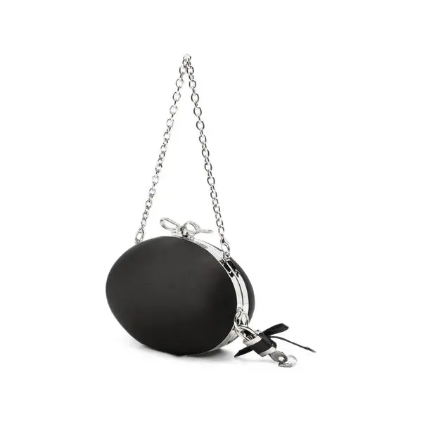 SELF-PORTRAIT Crystal-embellished Bow Clasp Clutch Bag - Black