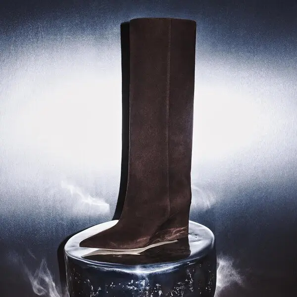 JIMMY CHOO Blake Suede Wedge Knee-high Boots - Brown