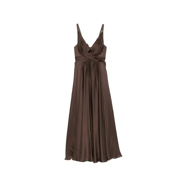 Zimmermann Silk Satin Evening Dress With Cut-out Detailing - Brown