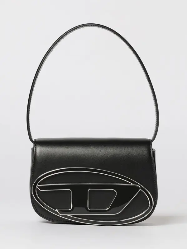 DIESEL® 1dr Mini Handbag In Nappa Leather With Oval D Logo - Black