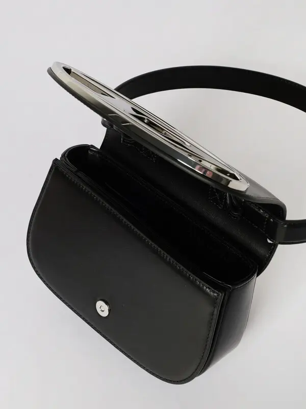 DIESEL® 1dr Mini Handbag In Nappa Leather With Oval D Logo - Black