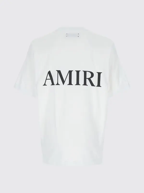 Amiri Relaxed Fit Drop Shoulder Cotton T-shirt With Logo - White