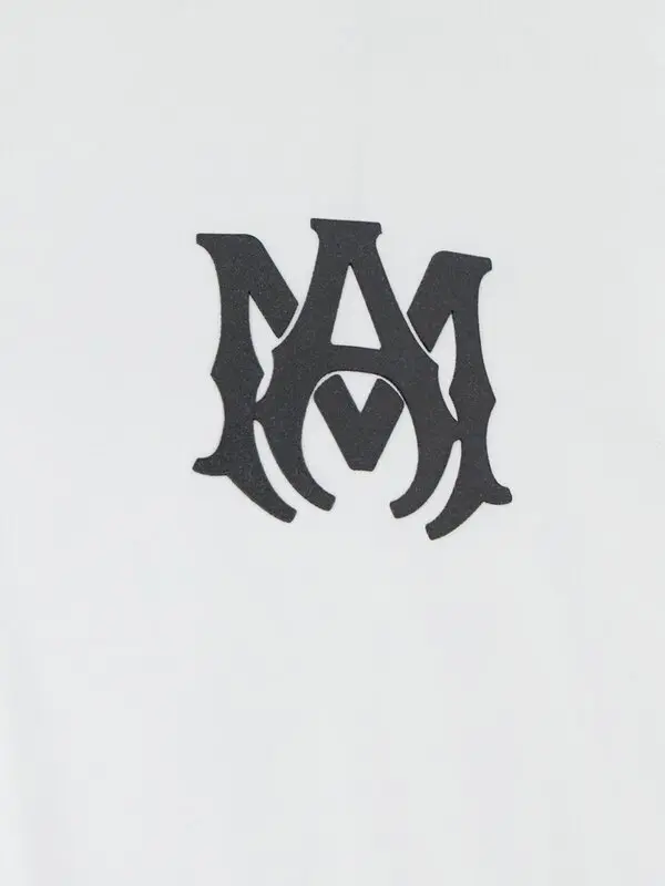 Amiri Relaxed Fit Drop Shoulder Cotton T-shirt With Logo - White