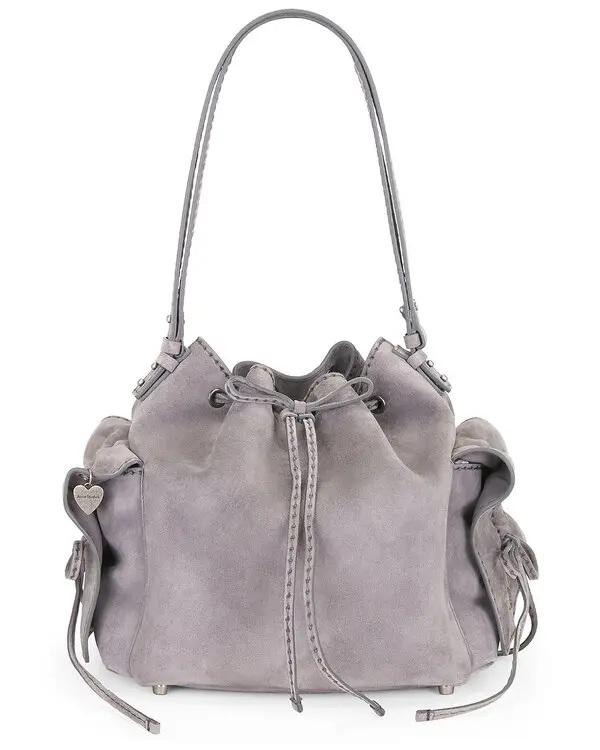 Acne Studios Suede Bucket Bag With Drawstring Closure