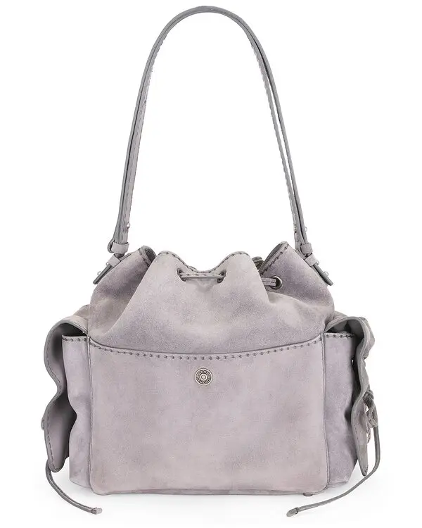 Acne Studios Suede Bucket Bag With Drawstring Closure
