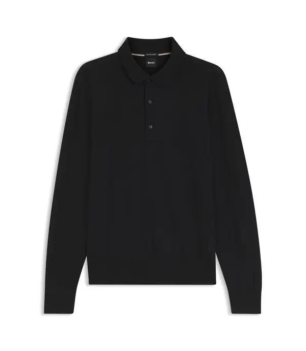 BOSS Merino Wool Polo Sweater