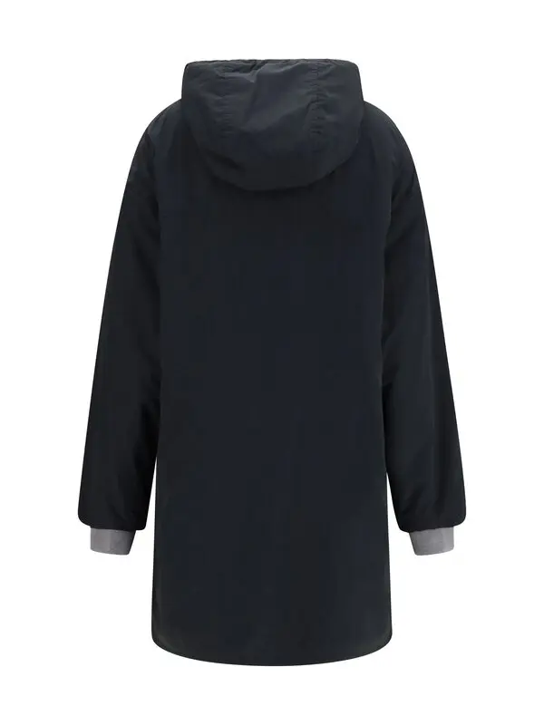 Miu Miu Panama And Fleece Single-breasted Peacoat - Black