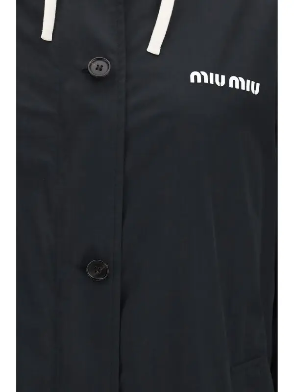 Miu Miu Panama And Fleece Single-breasted Peacoat - Black