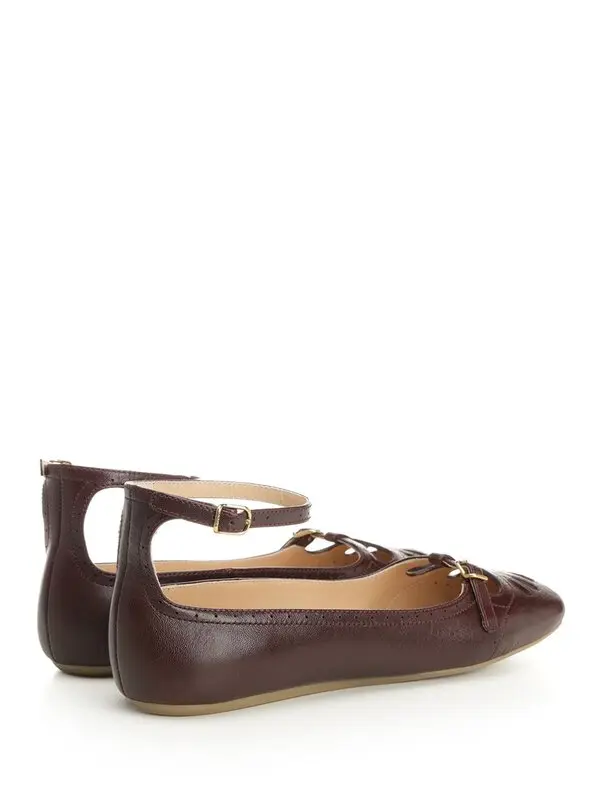 Chloé Misty Ballerinas With Buckled Straps And Cut-out Details