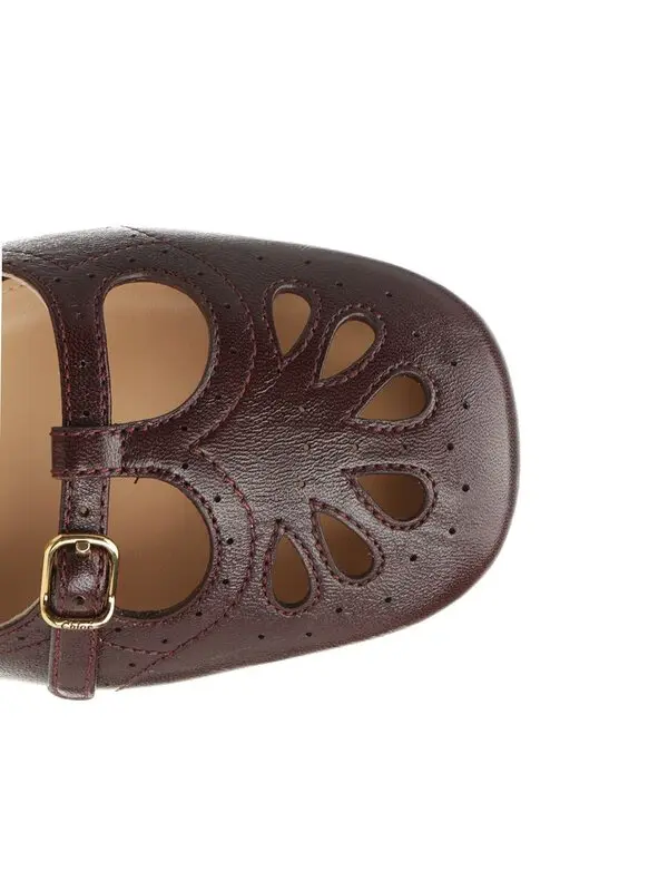 Chloé Misty Ballerinas With Buckled Straps And Cut-out Details