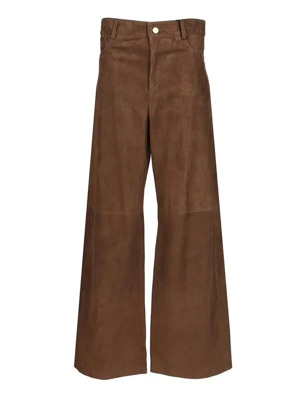 Max Mara Wide-leg Suede Trousers