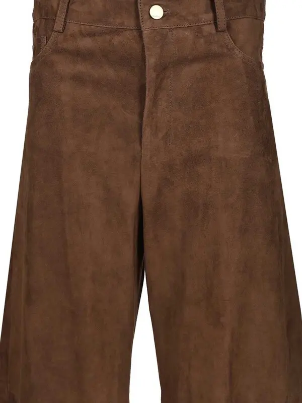 Max Mara Wide-leg Suede Trousers