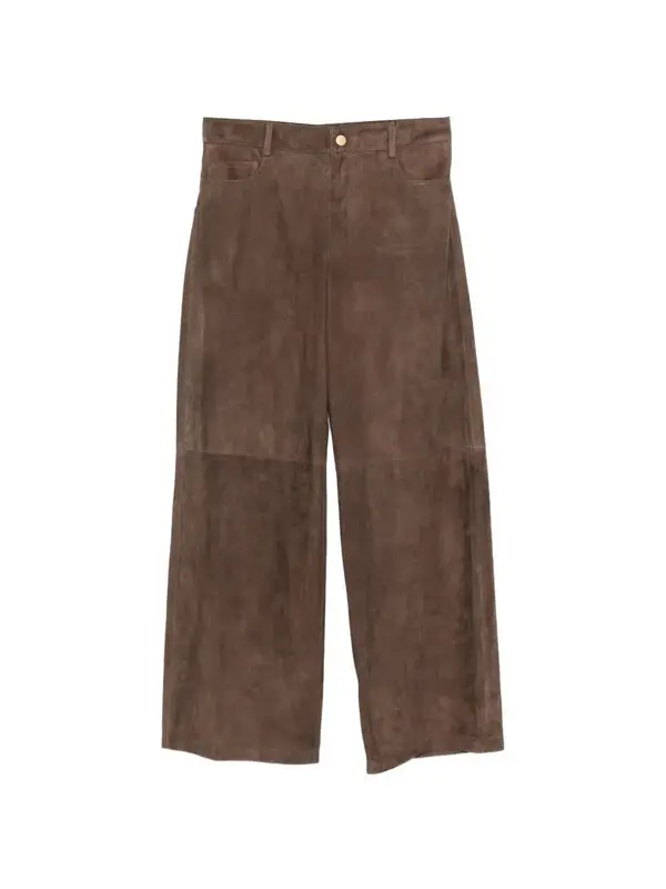 Max Mara Wide-leg Suede Trousers