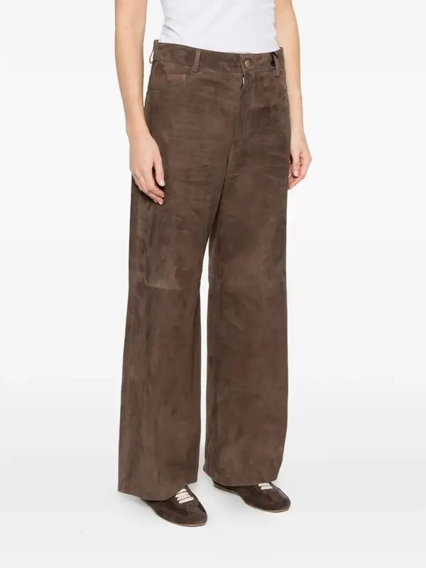 Max Mara Wide-leg Suede Trousers