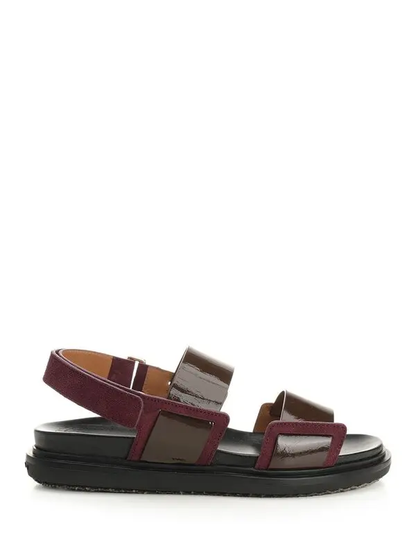 Marni Fussbett Two-tone Leather Slingback Sandals - Multicolor