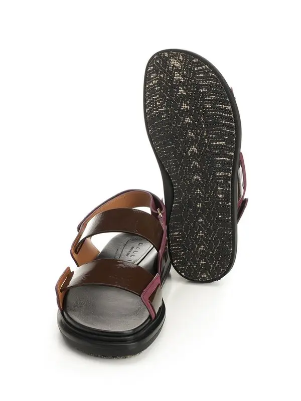 Marni Fussbett Two-tone Leather Slingback Sandals - Multicolor