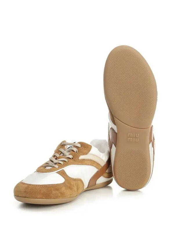 Miu Miu Gymnasium" Suede And Technical Fabric Sneakers - Multicolor