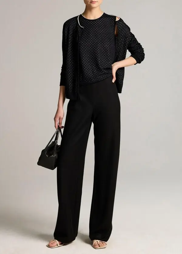 Vince Colette High-rise Italian Wool-blend Flannel Bias Pant - Black