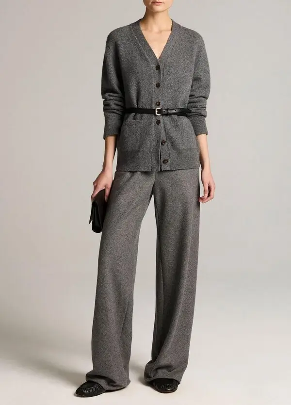 Vince Colette High-rise Italian Wool-blend Flannel Bias Pant - Medium Heather Grey