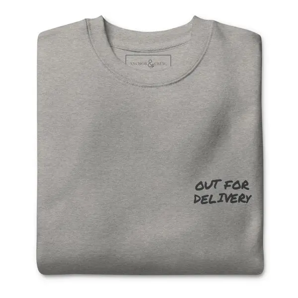 ANCHOR & CREW Heather Out For Delivery Annotations Organic Cotton Sweatshirt