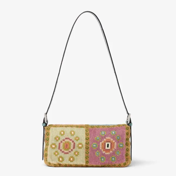 Fendi Baguette® 26424 Multicolor Re Edition Bag With Multicolor Embroidery