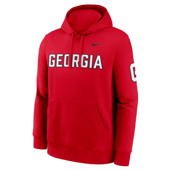 Nike Georgia Sideline Club College Pullover Hoodie - Red