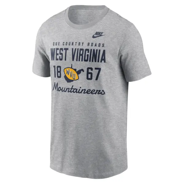 Nike West Virginia Legacy Stacked Est College T-shirt - Grey