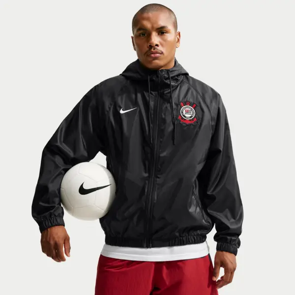 Nike S.c. Corinthians Home Dri-fit Soccer Anthem Jacket - Black