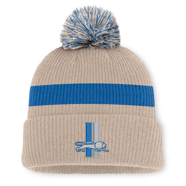 Nike Detroit Lions Rewind Peak Nfl Cuffed Pom Beanie - Brown