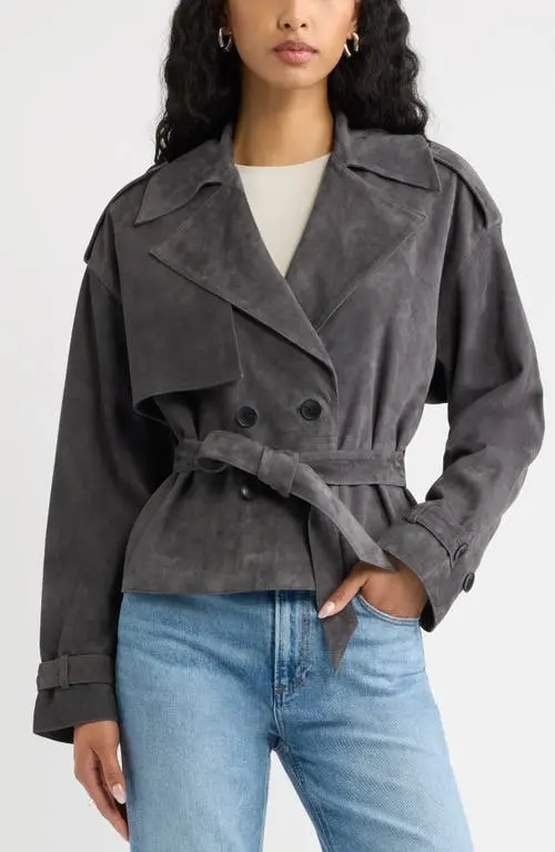 OPEN EDIT Suede Trench Jacket