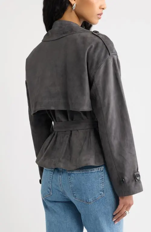 OPEN EDIT Suede Trench Jacket